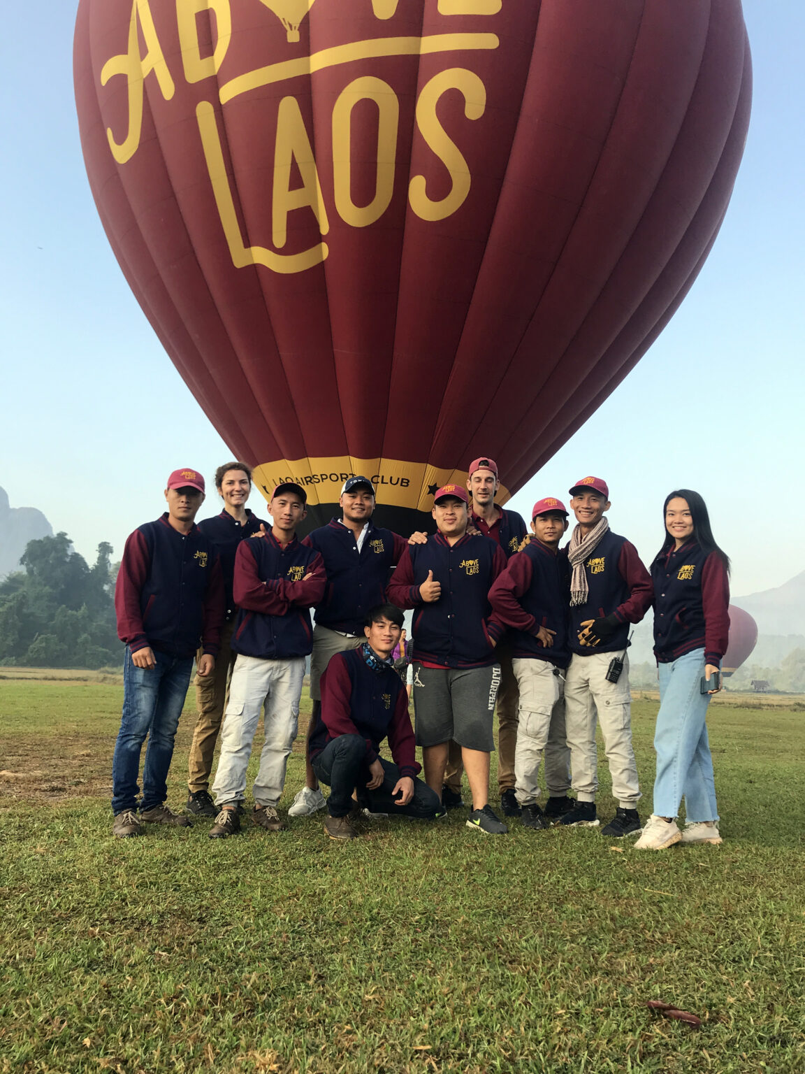 Hot Air Balloon Vang Vieng - Above Laos